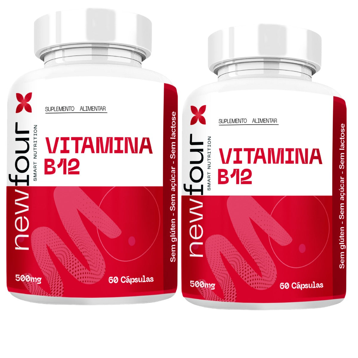VITAMINA B12 KIT COM 2 POTES COM TOTAL DE 120 CAPSULAS