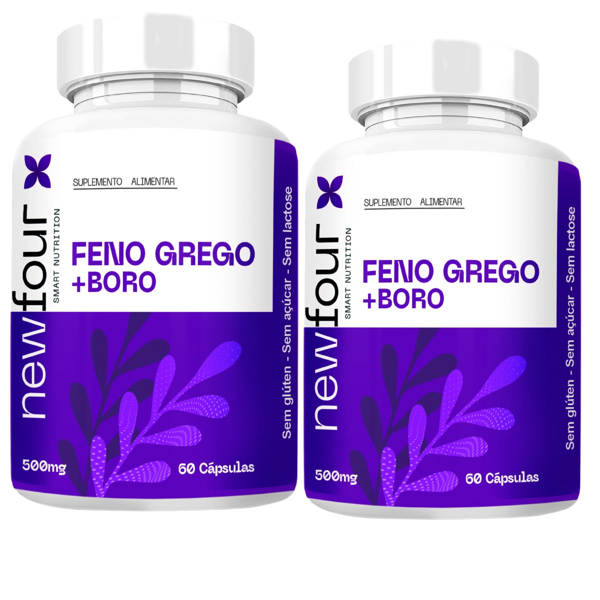 FENO GREGO + BORO KIT COM 2 POTES COM TOTAL DE 120 CAPSULAS