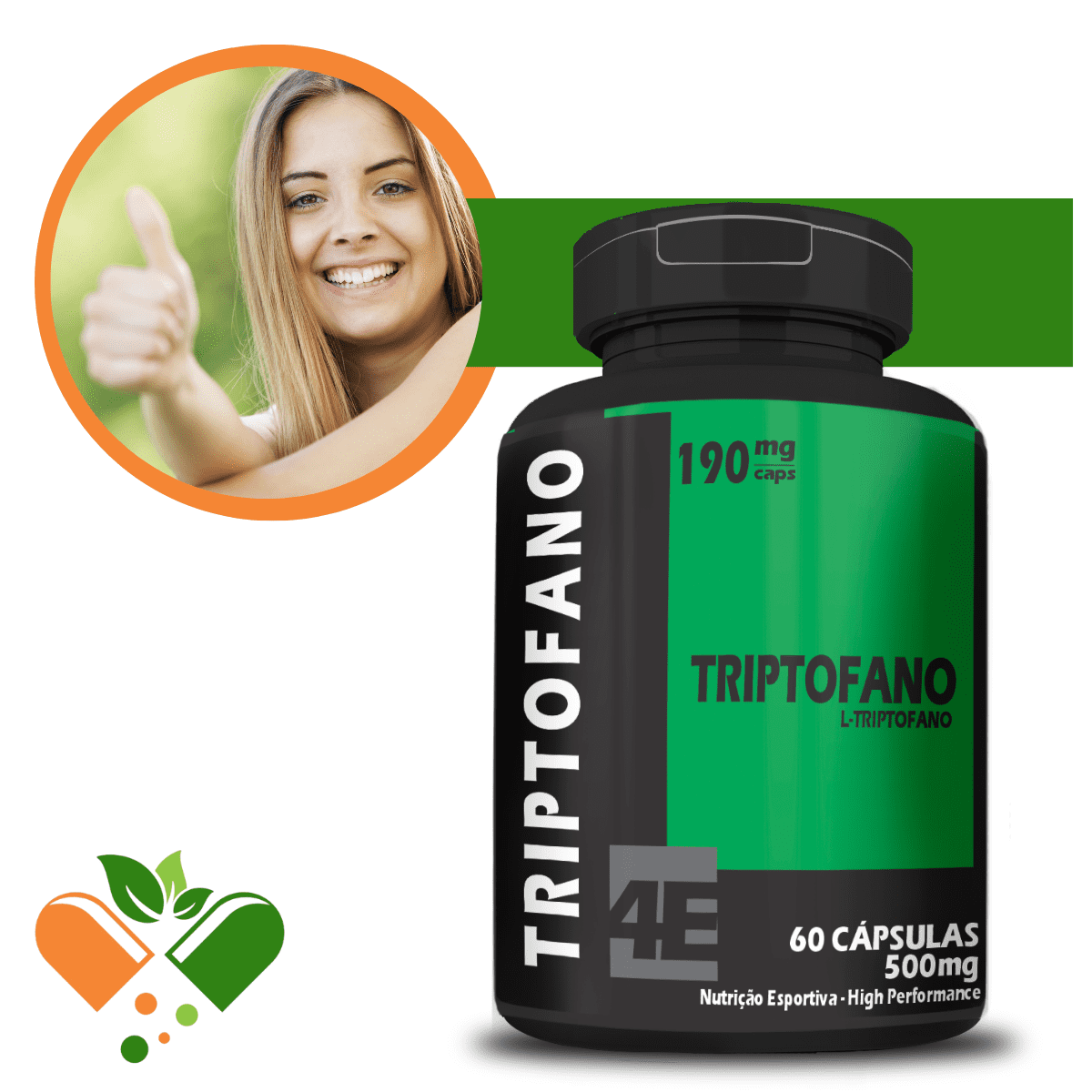 L-Triptofano 500mg 60 Cápsulas